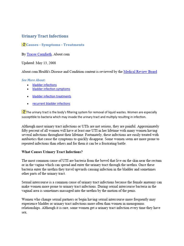 Urinary Tract | PDF | Urinary Tract Infection | Urinary Incontinence