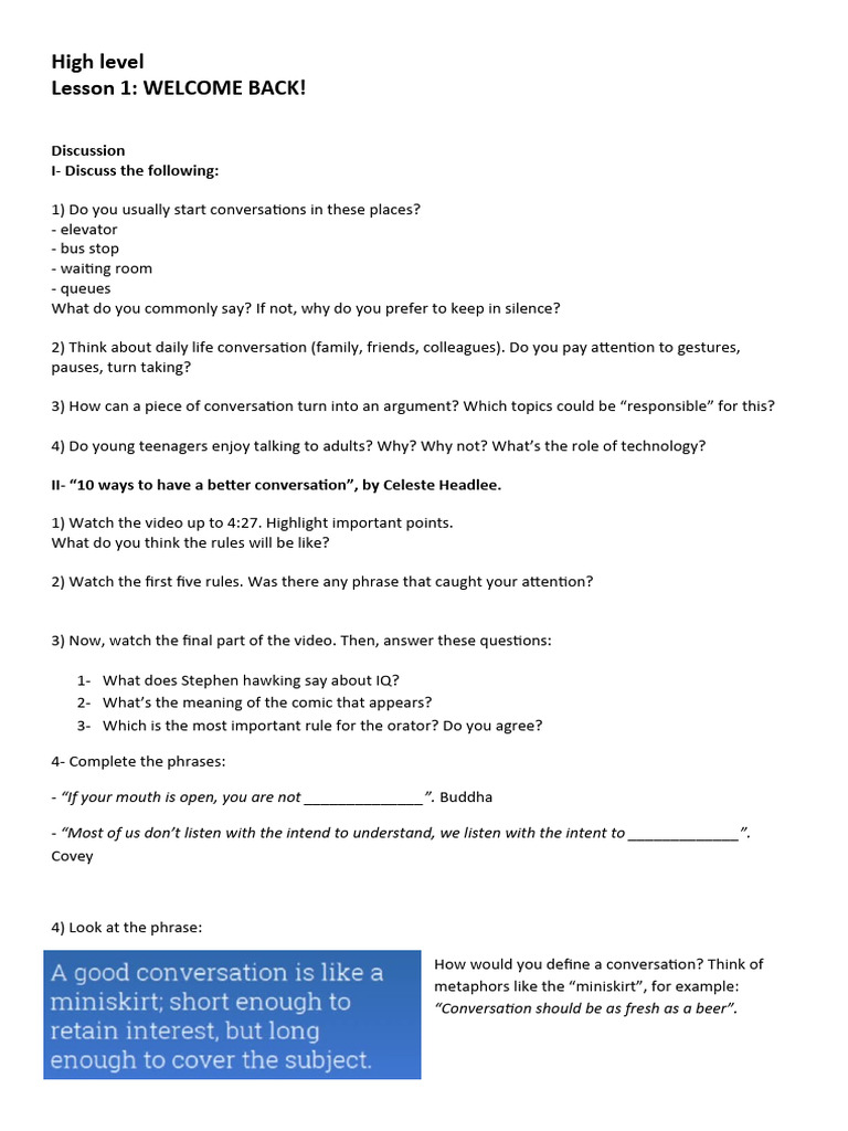 Conversation Skills: Key Insights | PDF | Conversation