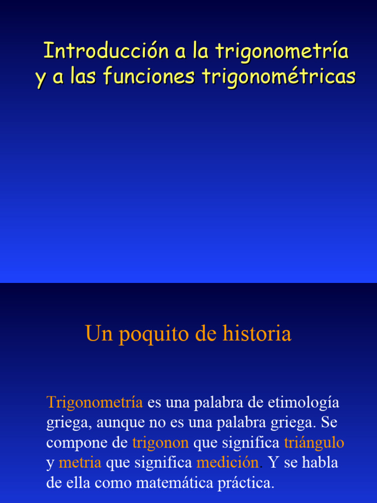 Introduccion Trigonometria | PDF | Funciones trigonométricas | Triángulo