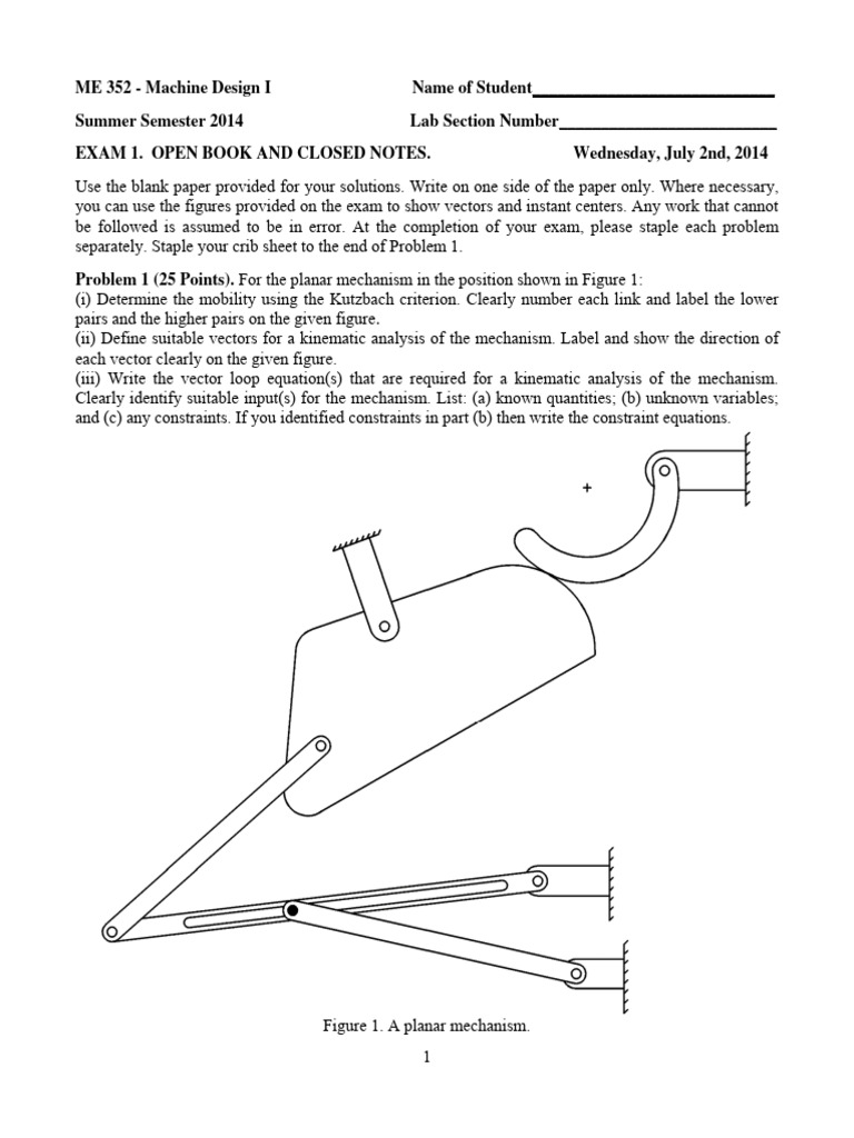 Me352 E1 Su2014 Sol | PDF | Kinematics | Velocity