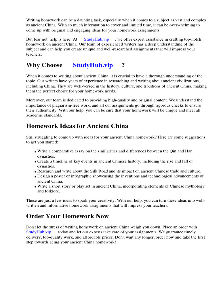 Ancient China Homework Ideas | Download Free PDF | History Of China | China
