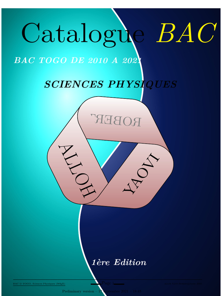 Catalogue BAC D Physique | PDF | Sciences physiques | Chimie