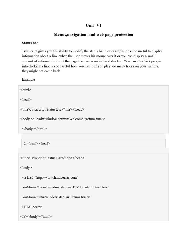 Unit VI | PDF | Java Script | Function (Mathematics)
