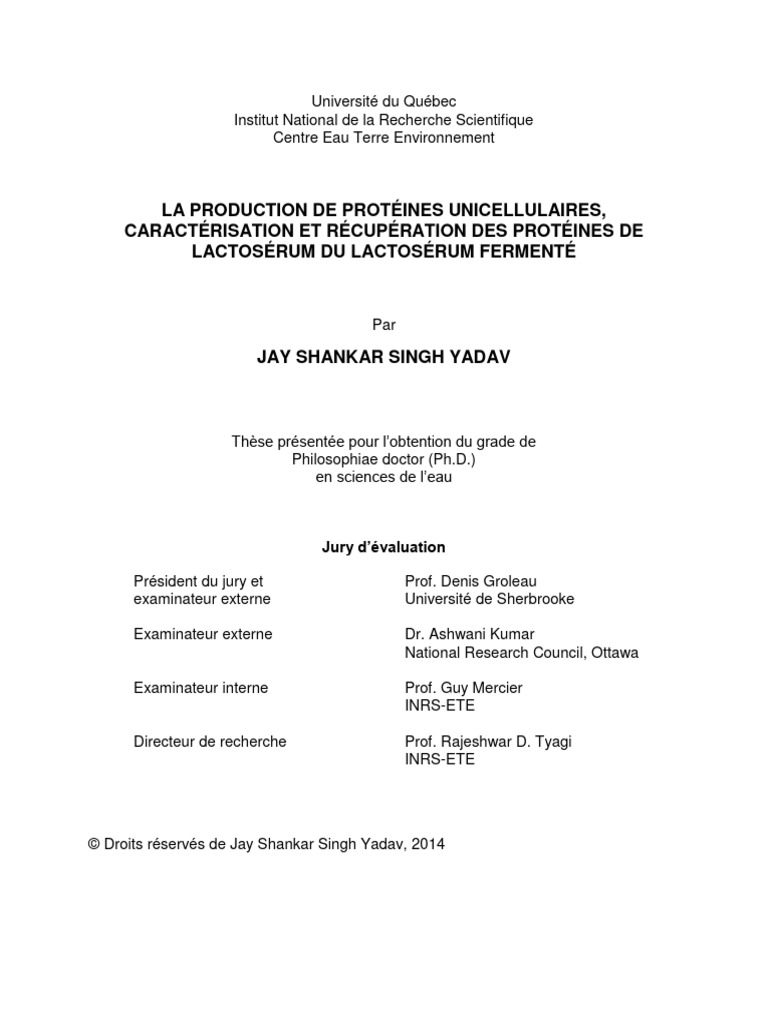 Yadav Jay Shankar Singh | PDF | Proteins | Yeast