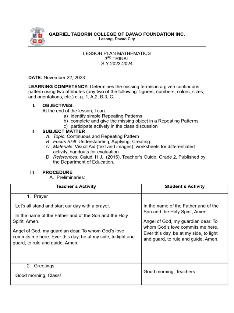 DLP Math Beed Flores | PDF | Pattern | Fruit