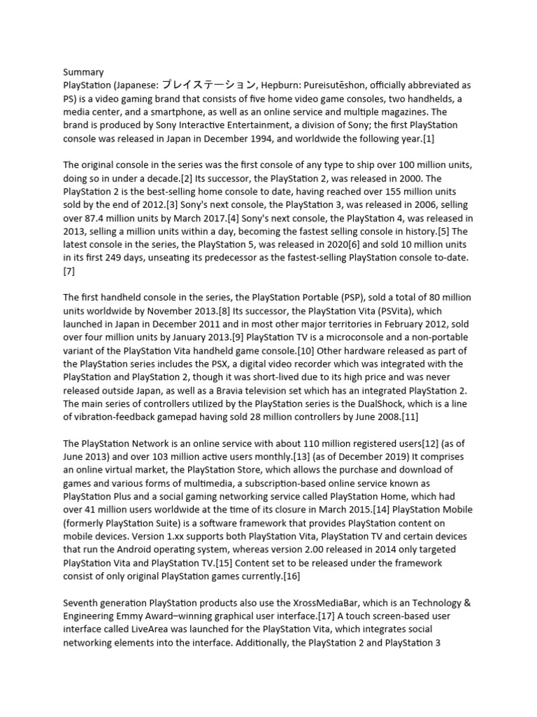 Document To Format - Playstation | PDF | Play Station | Play Station 3