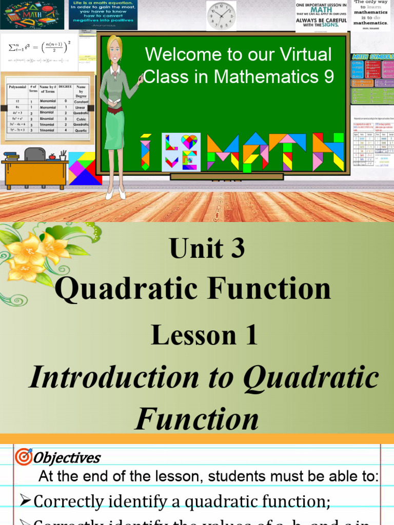 Understanding Quadratic Functions | PDF | Teaching Methods & Materials ...