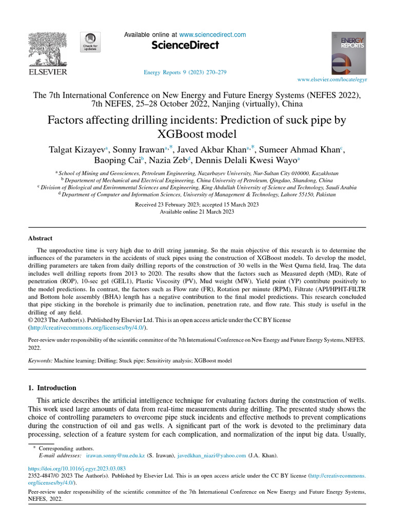 2023-Factors Affecting Drilling Incidents Prediction of Suck Pipe by XGBoost Model | PDF ...