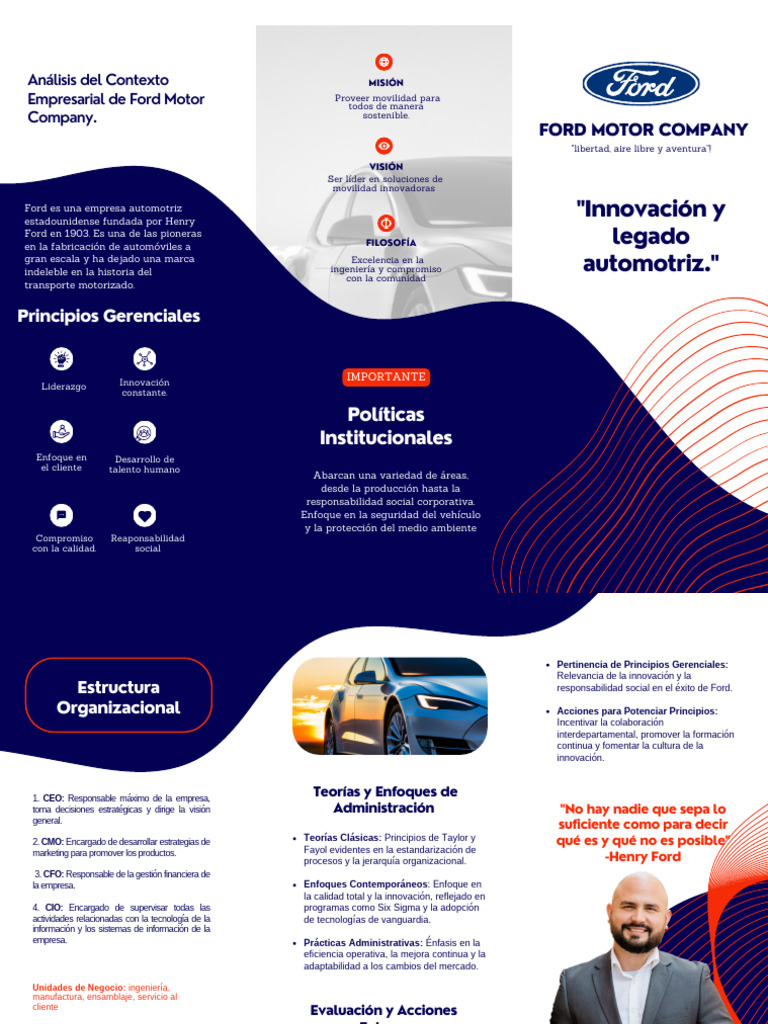 Folleto Tríptico FORD. | PDF | Business | Compania de motores ford