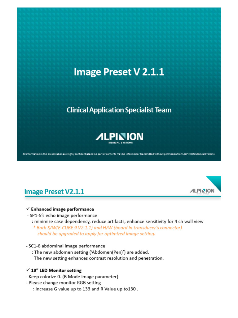 ECUBE 9 Image Preset V2.1.1 | PDF | Common Carotid Artery | Imaging