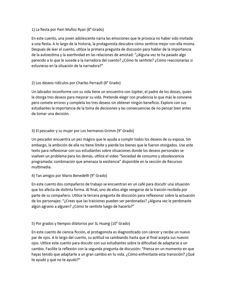 Cuentos Cortos Pdf