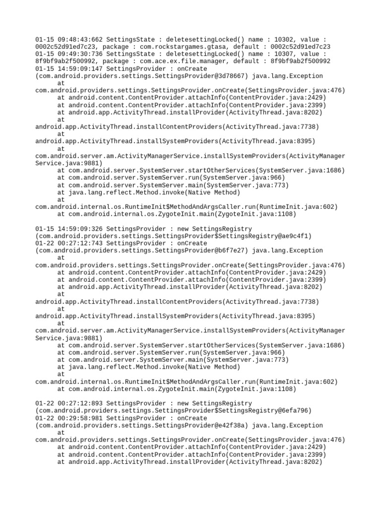 Settingsprovider | Download Free PDF | Java (Programming Language) | Oracle Corporation