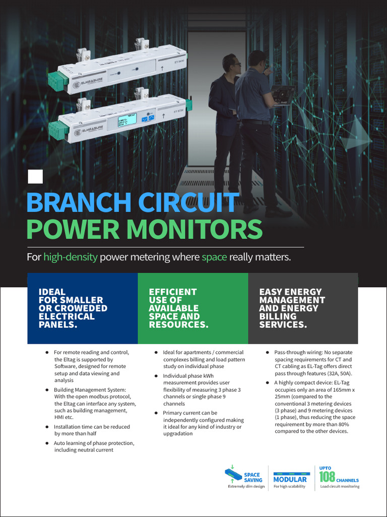 Elmeasure Branch-Circuit-Power-Monitors | PDF | Bit Rate | Root Mean Square