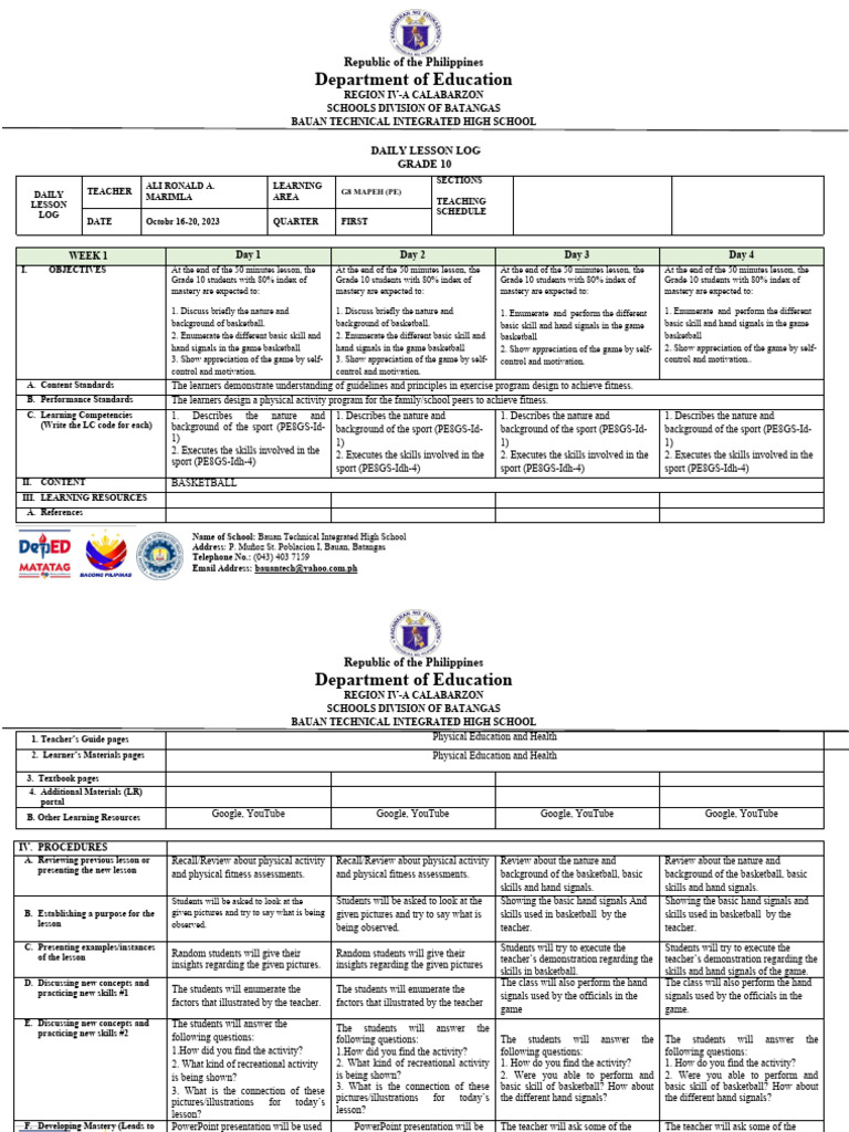G8 Week 8 Pe Pdf Learning Teachers