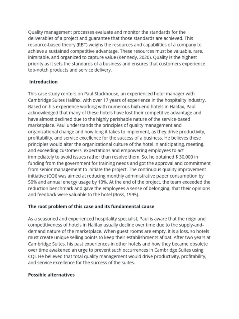 Quality Management Processes Evaluate and Monitor The Standards For The ...