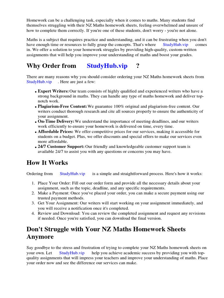 NZ Maths Homework Sheets | PDF | Worksheet | Mathematics