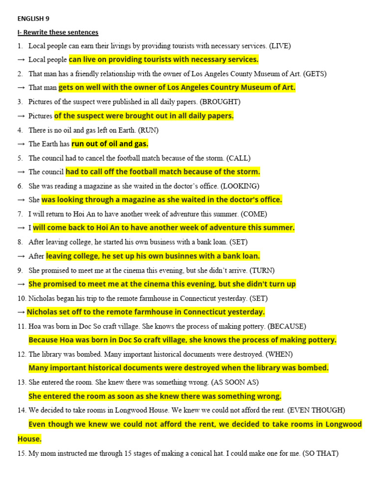 English 9 - Review (U 1-U8) | PDF | Foods | Staple Foods