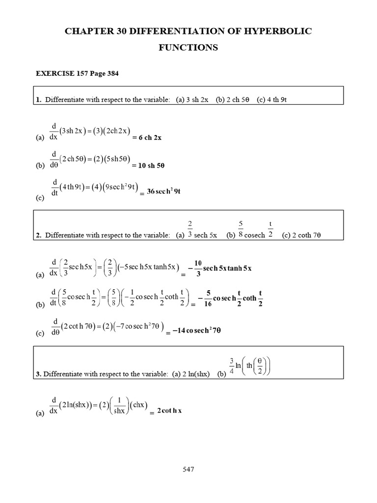 Higher Eng Maths 9th Ed 2021 Solutions Chapter | PDF