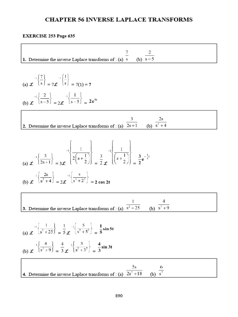 Higher Eng Maths 9th Ed 2021 Solutions Chapter | PDF | Laplace ...