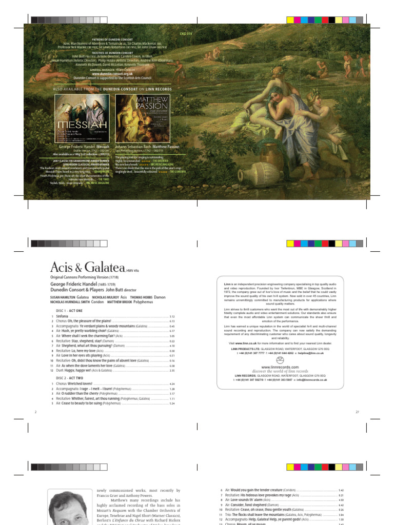Acis and Galatea Original Cannons Performing Version 1718 Booklet | PDF | George Frideric Handel ...