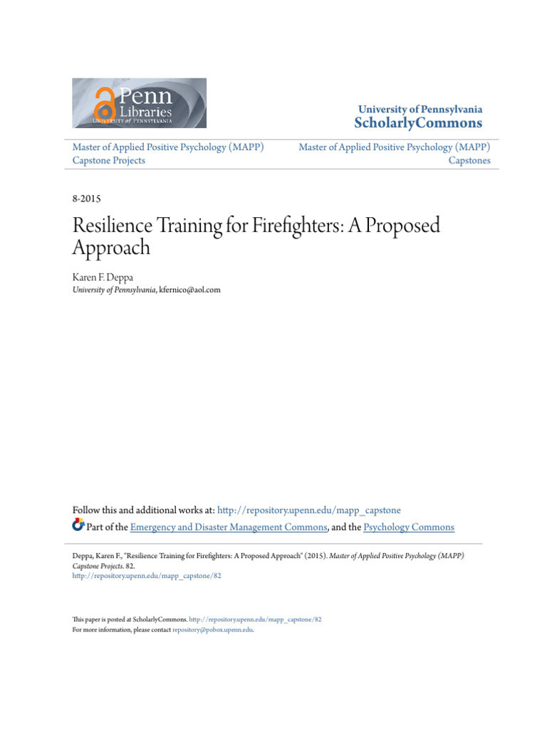 Resilience Training for Firefighters | PDF | Psychological Resilience ...