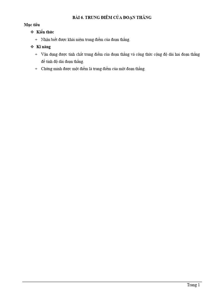 Chuyen de Trung Diem Cua Doan Thang | PDF