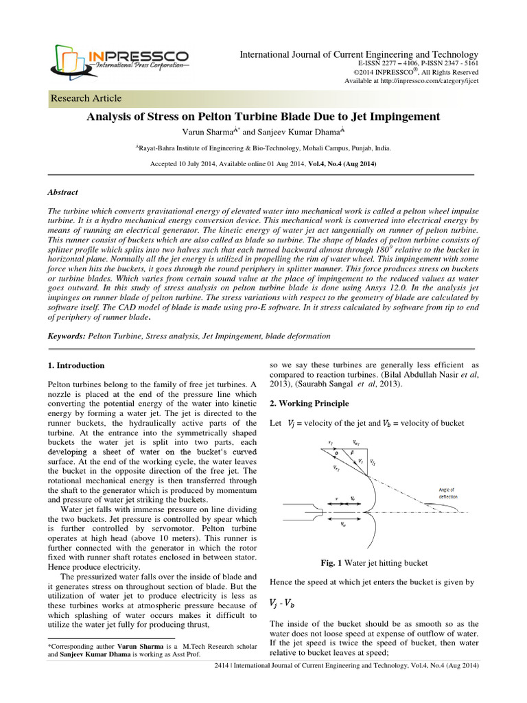 Analysis of Stress On Turbine Blade Jue To Jet Impingement | PDF ...