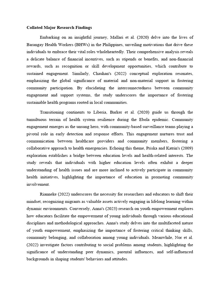 Collated Major Research Findings | PDF | Liberal Arts Education