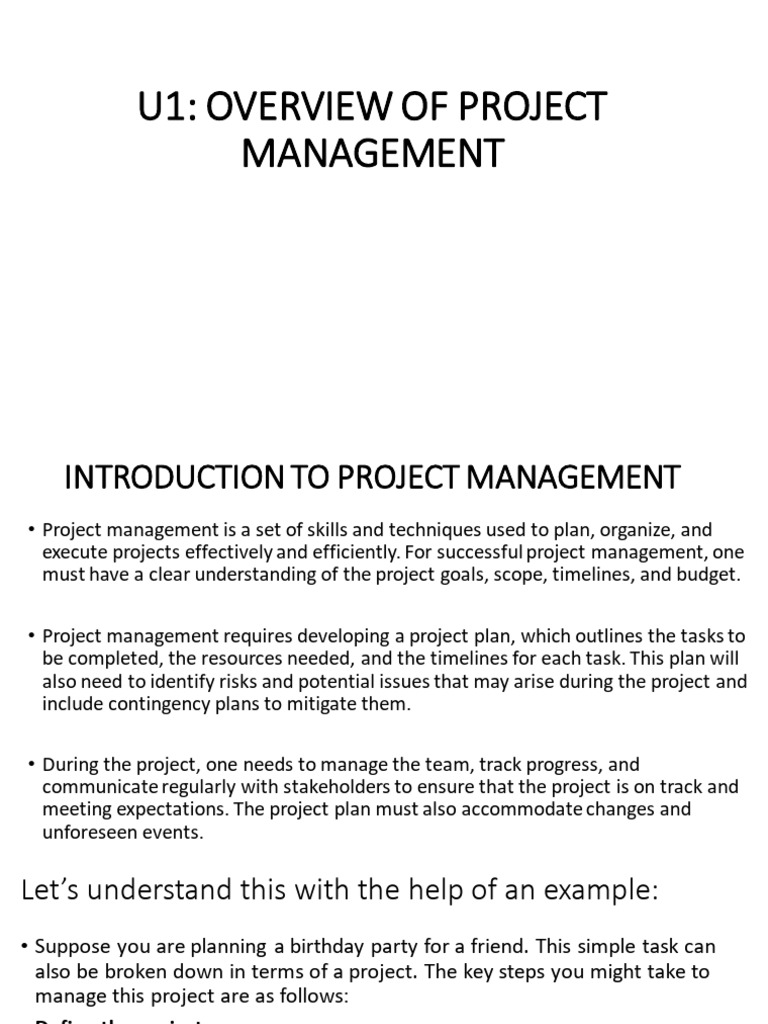 U1: Overview of Project Management | PDF | Moving Average | Project ...