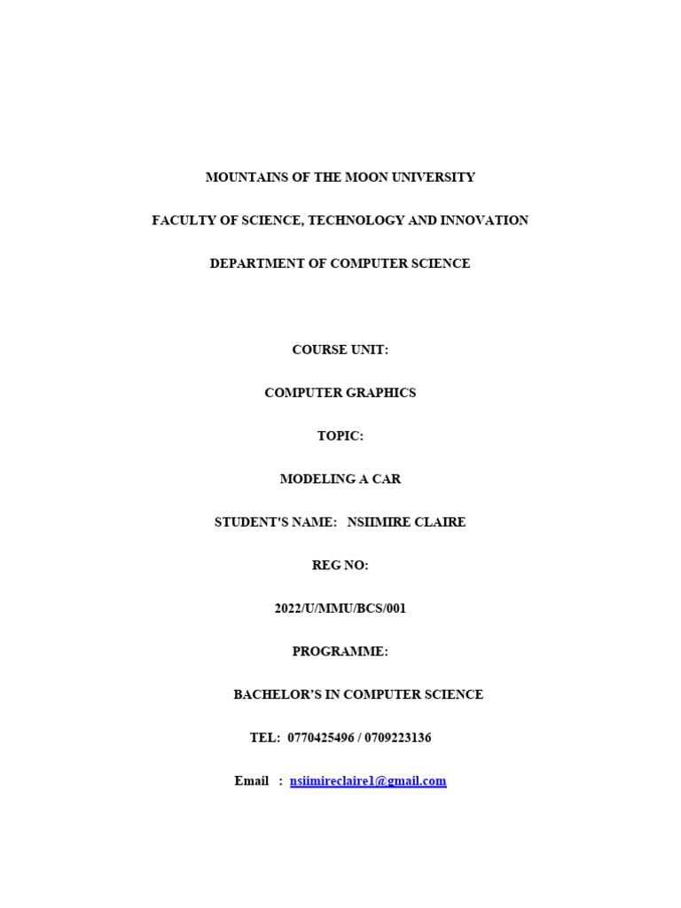 REPORT | PDF | Texture Mapping | Rendering (Computer Graphics)