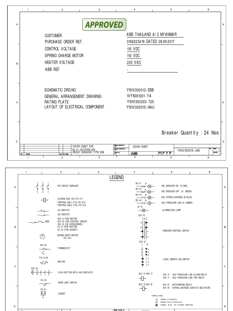 Approved Drawing For OHB | PDF | Relay | Switch