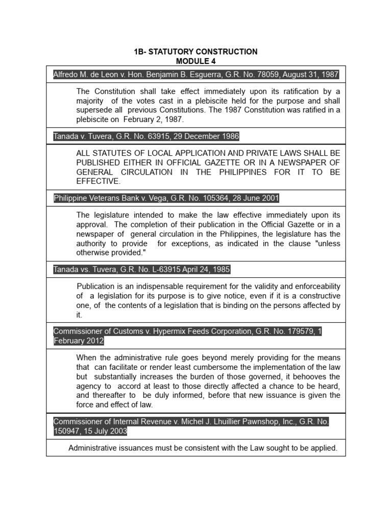 Statcon Module 4 With Mylegalwhiz Summaries | PDF | Eminent Domain | Decree