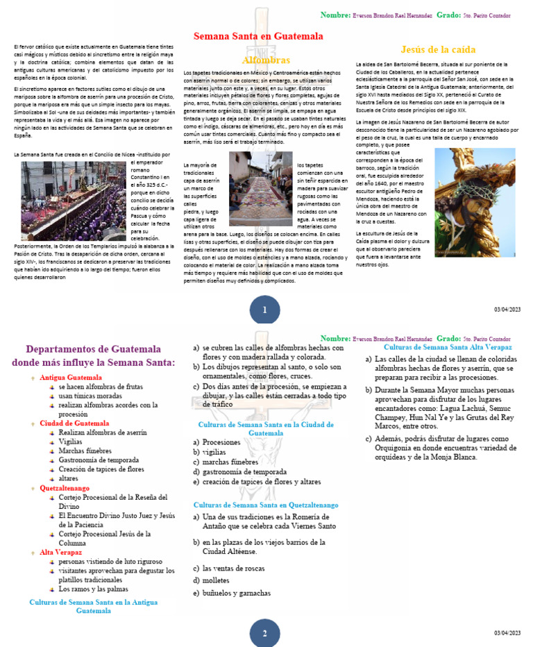 Alfombras de Semana Santa en Guatemala | PDF