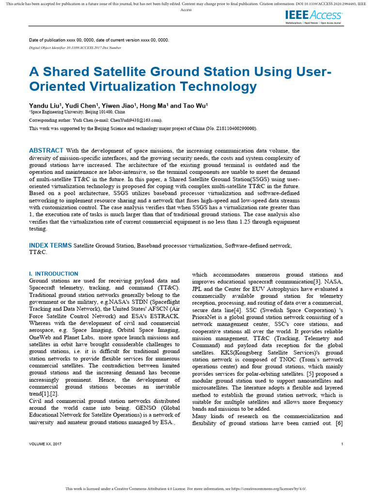 A Shared Satellite Ground Station Using User Oriented Virtualization ...