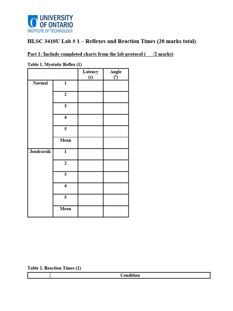 Lab 1 Report | PDF | Stimulus (Physiology) | Mental Chronometry