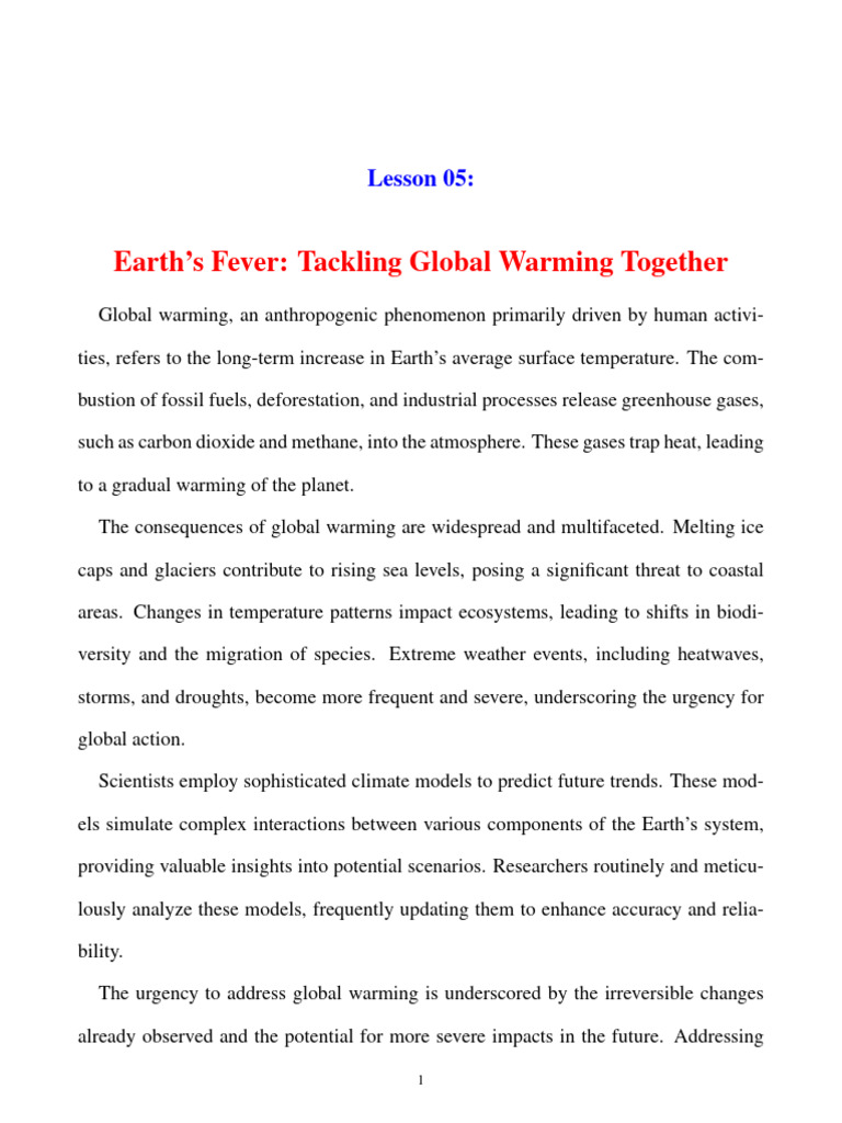 Lesson 05 Answers | PDF | Climate Change | Nature Lesson 05 Answers | PDF | Climate Change | Nature