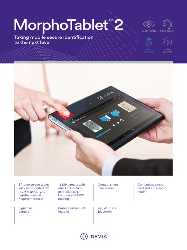MorphoTablet_2_IDEMIA_EN_A4 | PDF | Identity Document | Authentication