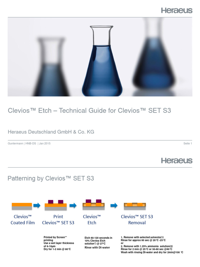 Clevios Etch-Technical Guide March 2013 | PDF | Filtration | Chlorine