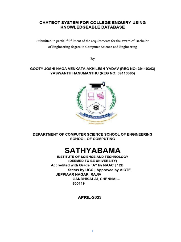 Student Chatbot | PDF | Computer Science | Information Science