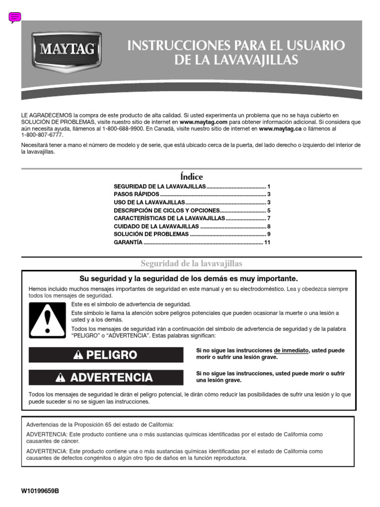 Manual de Seguridad y Uso de Lavavajillas | PDF | Lavavajillas | Agua