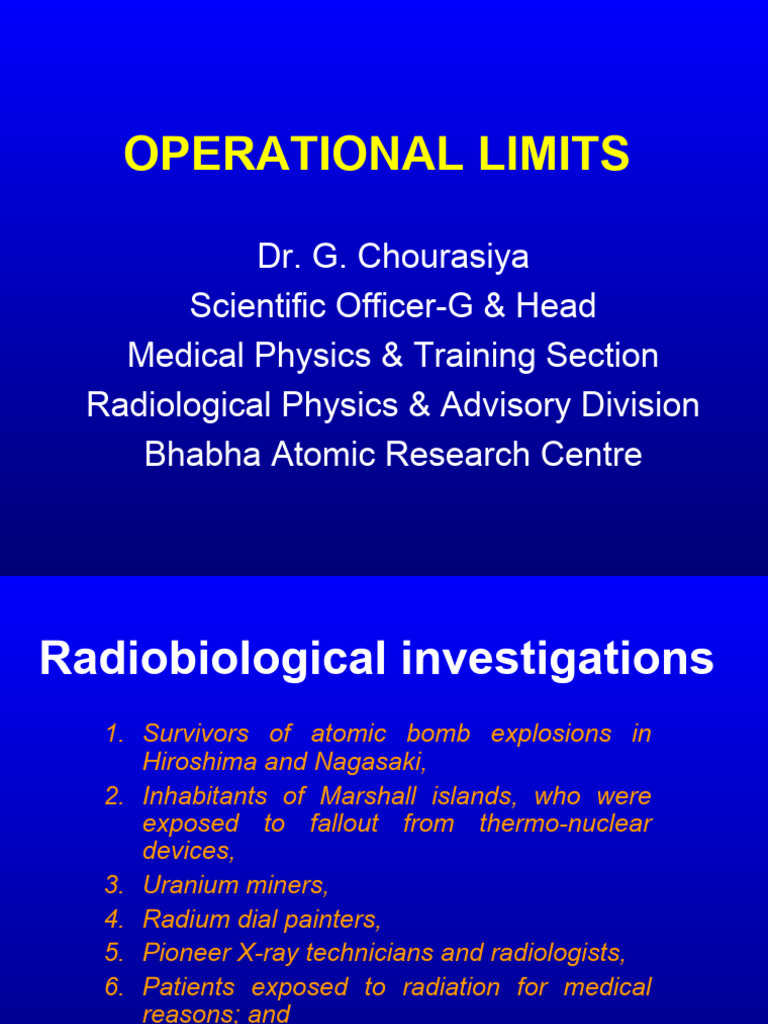 3 (A) .OPERATIONAL - LIMITS | PDF | Radiobiology | Radiation Protection