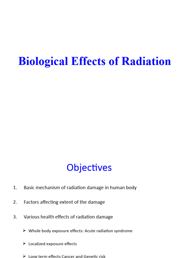 Biological Effects of Radiation Explained | PDF | Acute Radiation ...