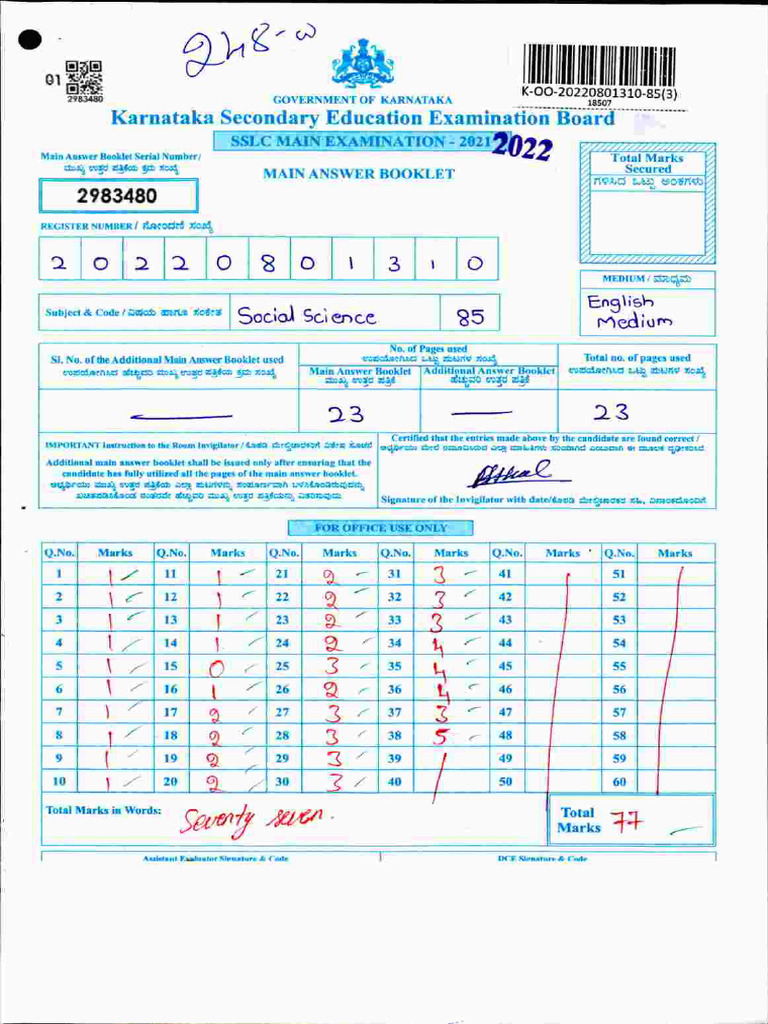 SSLC SST Answer Paper | PDF