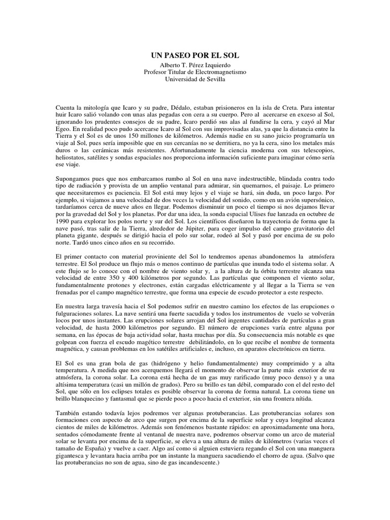 Un Paseo Por El Sol | PDF | Dom | Viento solar