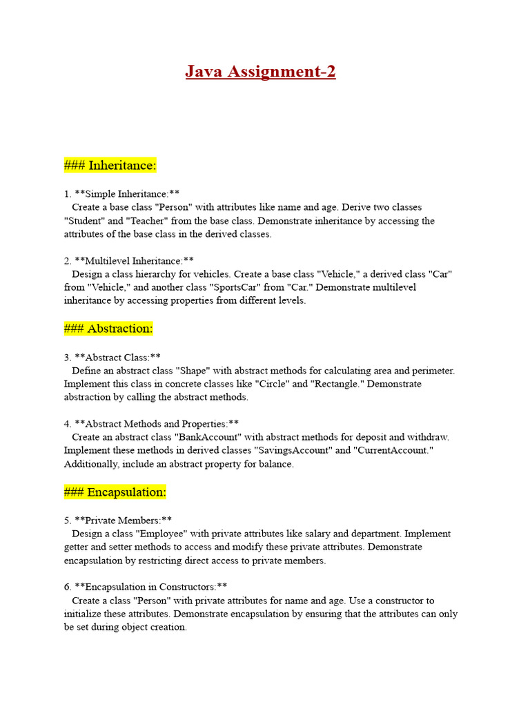 Java Assignment 2 | PDF | Class (Computer Programming) | Method ... Java Assignment 2 | PDF | Class (Computer Programming) | Method ...