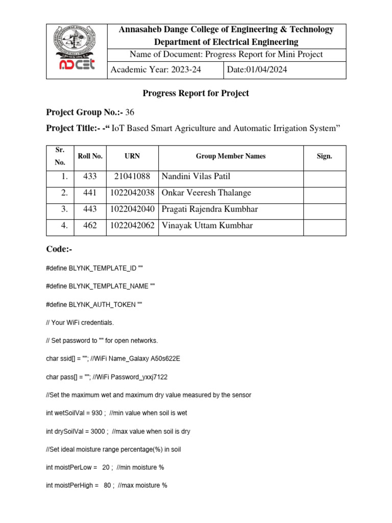 Project Report Irrigation | PDF | Computer Engineering | Computing