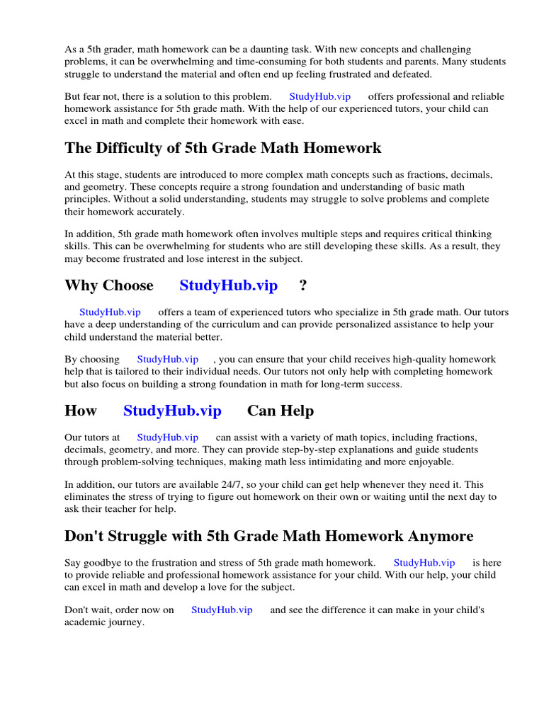 Math Homework 5th Grade | PDF | Mathematics | Worksheet