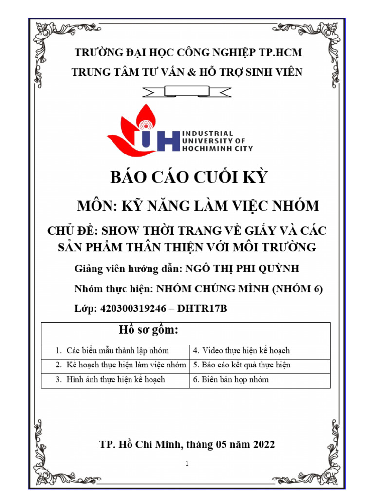 n6 - báo Cáo Cuối Kỳ - kỹ Năng Làm Việc Nhóm | PDF