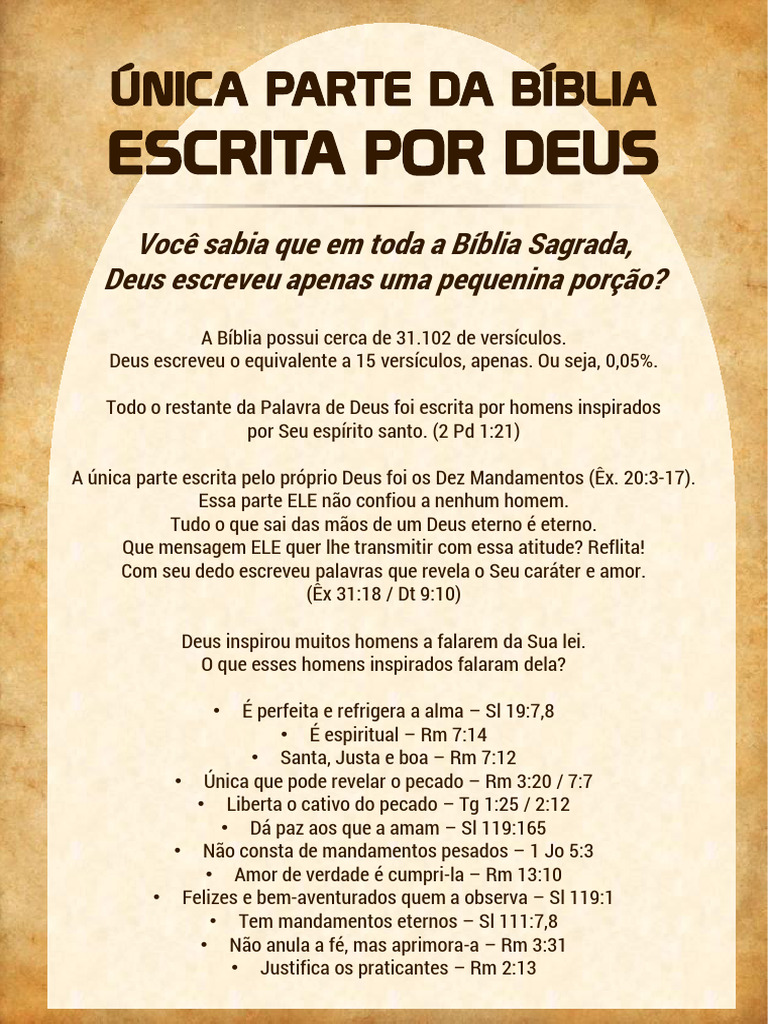 Folheto 10 Mandamentos Download Grátis Pdf Os Dez Mandamentos