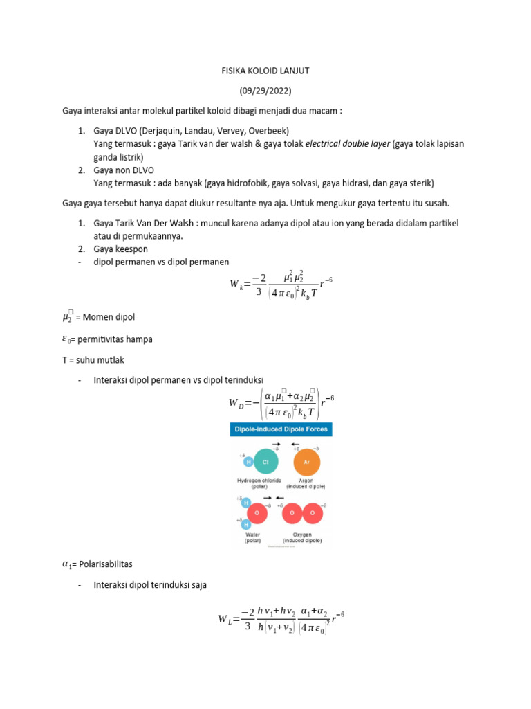 Fisika Koloid Lanjut | PDF